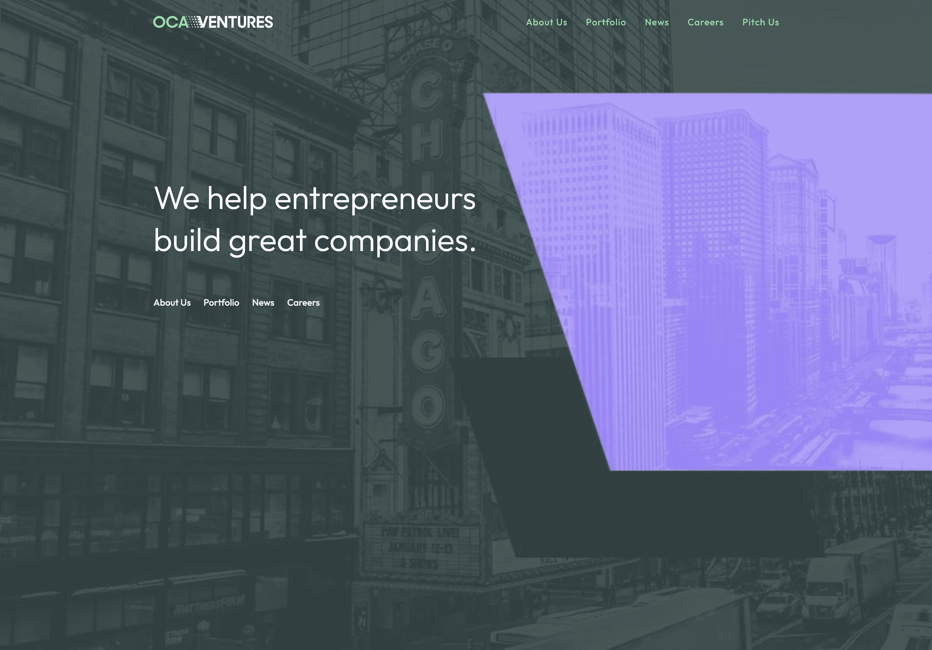 OCA Ventures' Website by Morphic