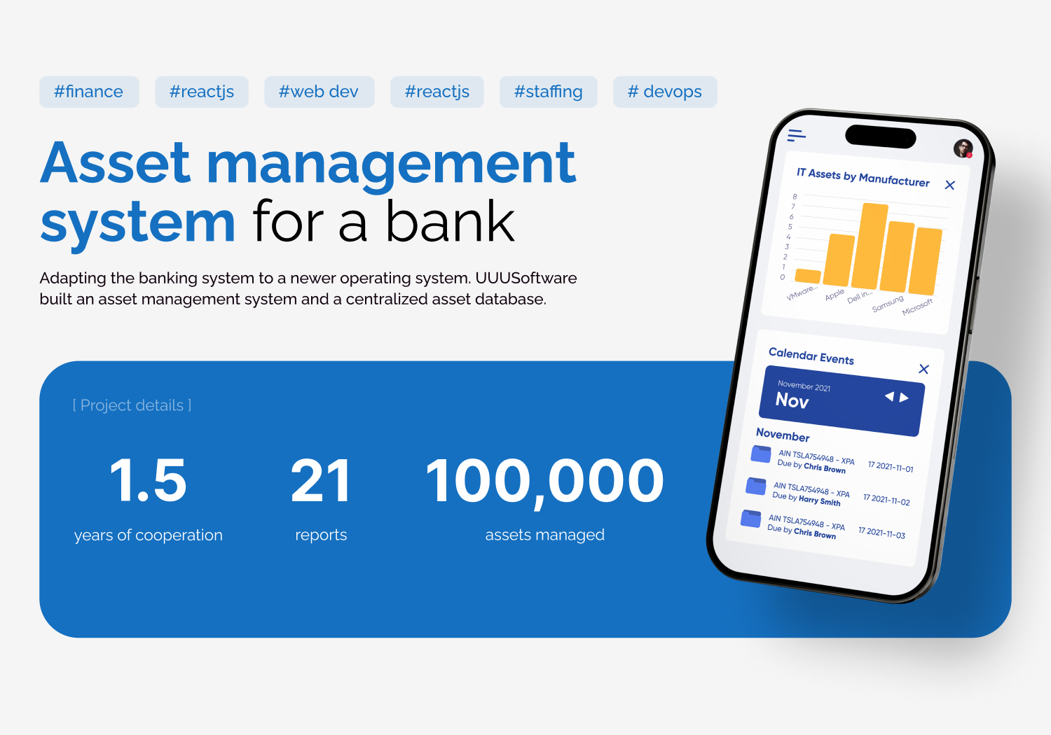 Asset management system for a bank by UUUSoftware